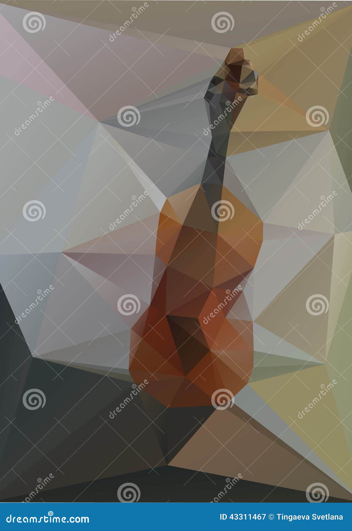 Violin Geometry of Triangles on a Gray Background Stock Vector ...