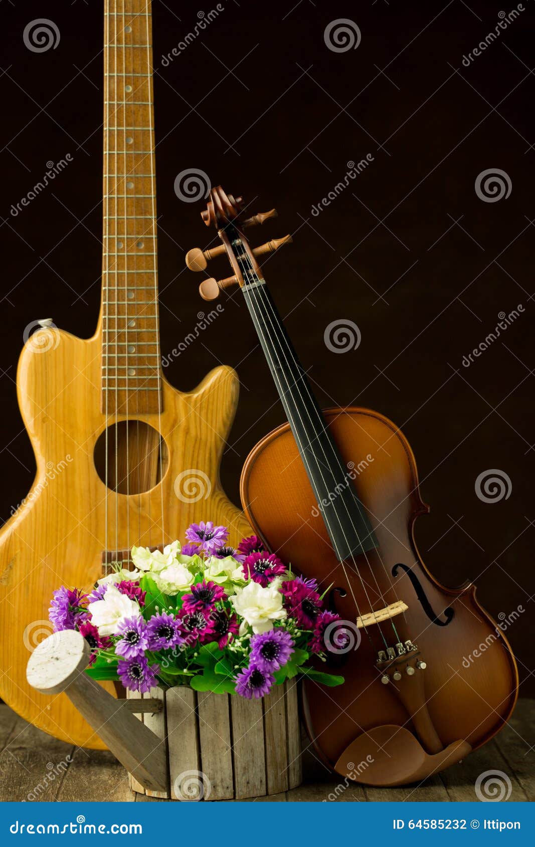Violin, Guitar on Still-life Stock Photo - Image of curves, artificial ...