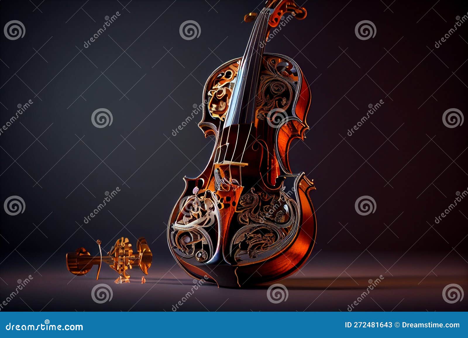 Violin-guitar, Strings Concept.generative Ai Stock Illustration ...