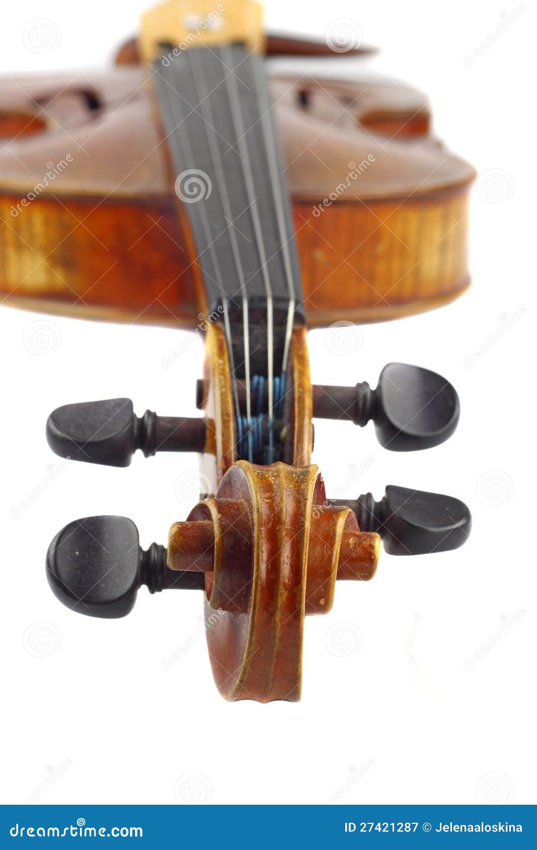 Violin head stock image. Image of concert, neck, brown - 27421287