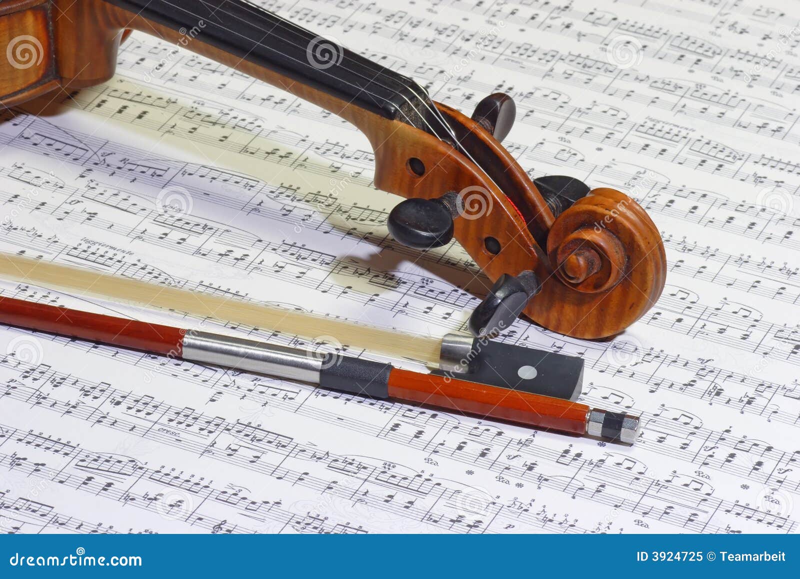 Violin Head And Bow Picture. Image: 3924725
