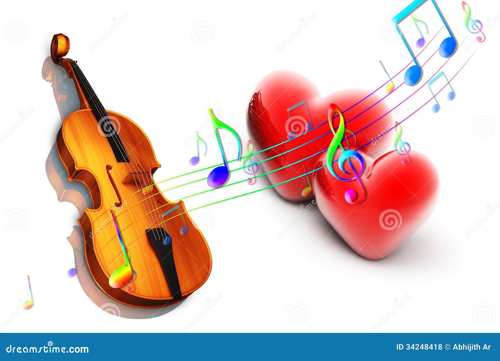 Violin with heart stock illustration. Illustration of music - 34248418