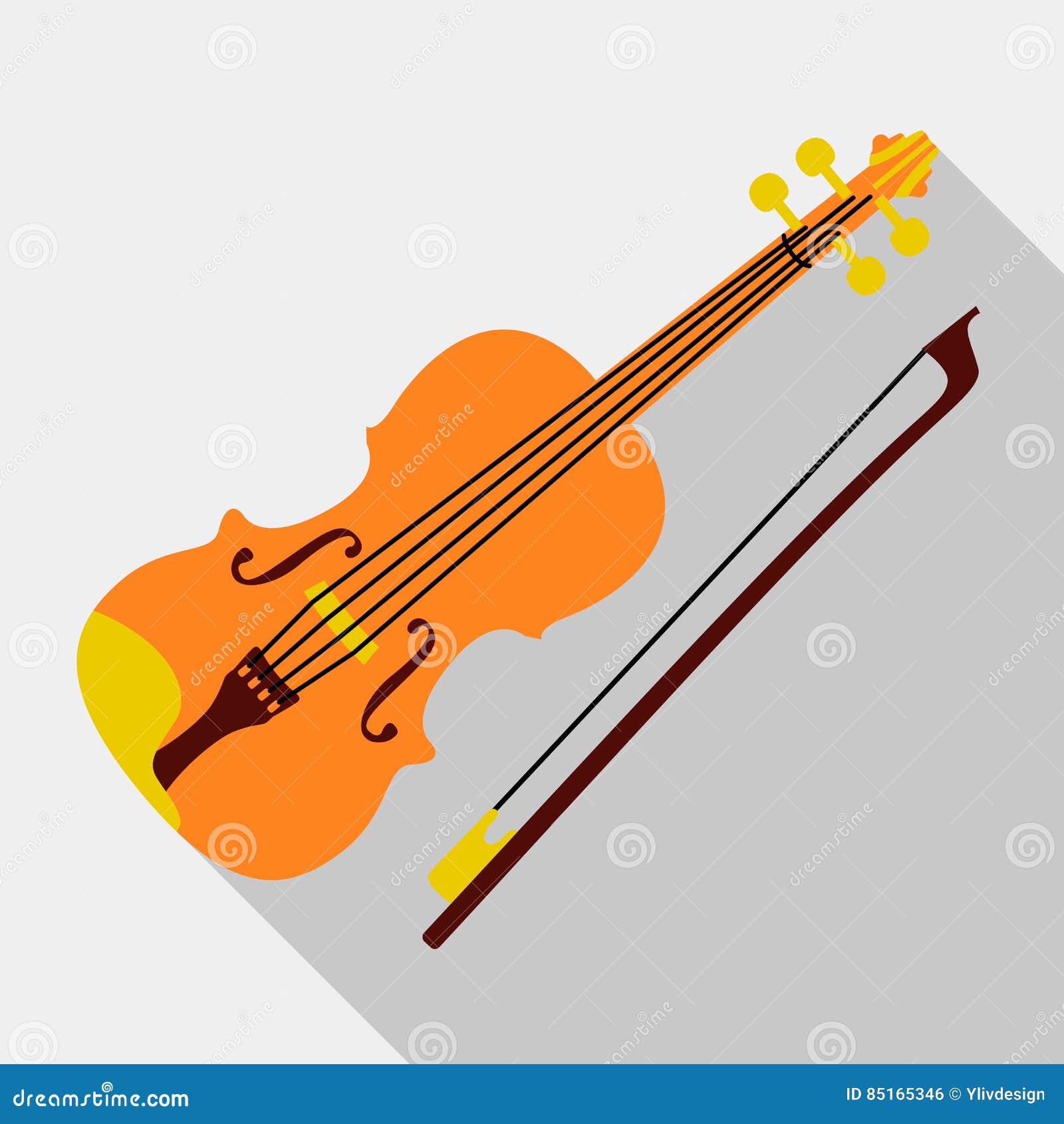 Violin icon, flat style stock vector. Illustration of design - 85165346
