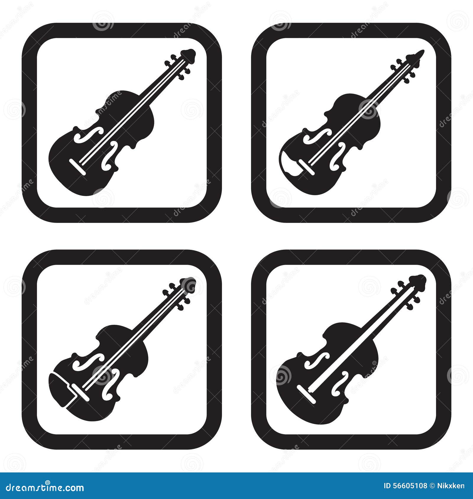 Violin Icon. Music Store Logo Badge Emblem. Musical Instrument Symbol ...
