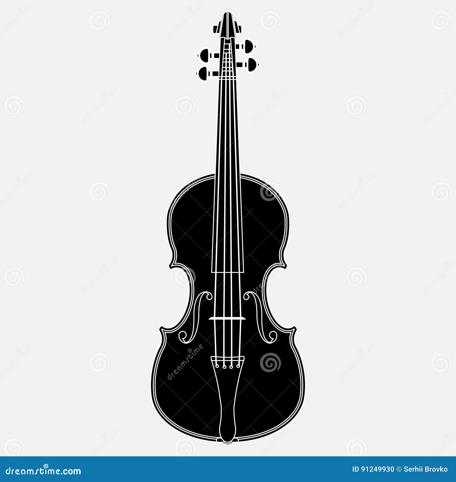 Violin Icon stock vector. Illustration of graphic, isolated - 91249930