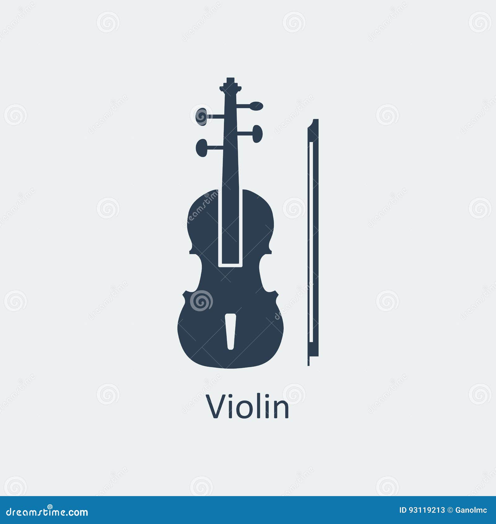 Violin Icon. Silhouette Vector Icon Stock Vector - Illustration of ...