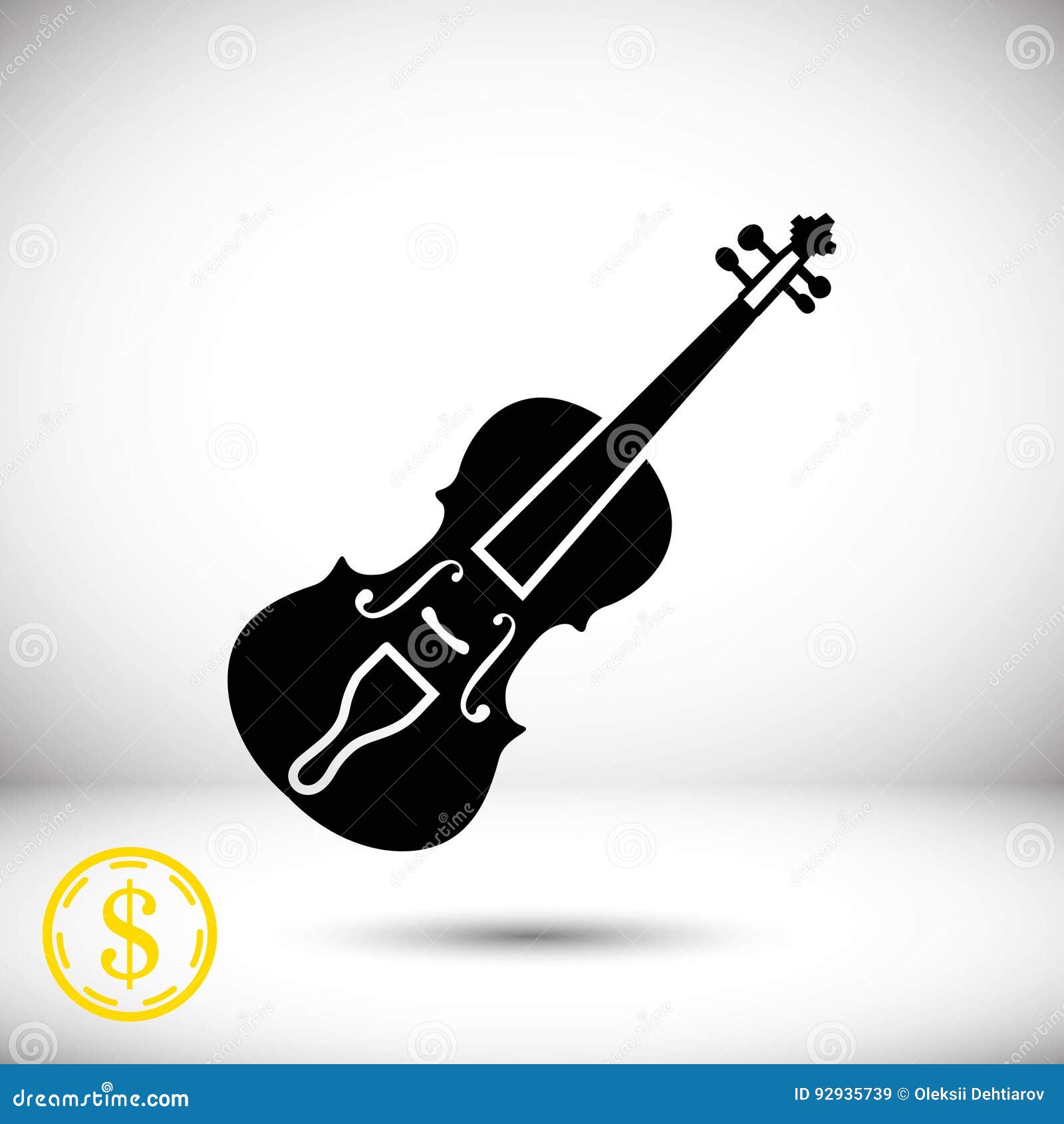 Violin Icon Stock Vector Illustration Flat Design Stock Vector ...