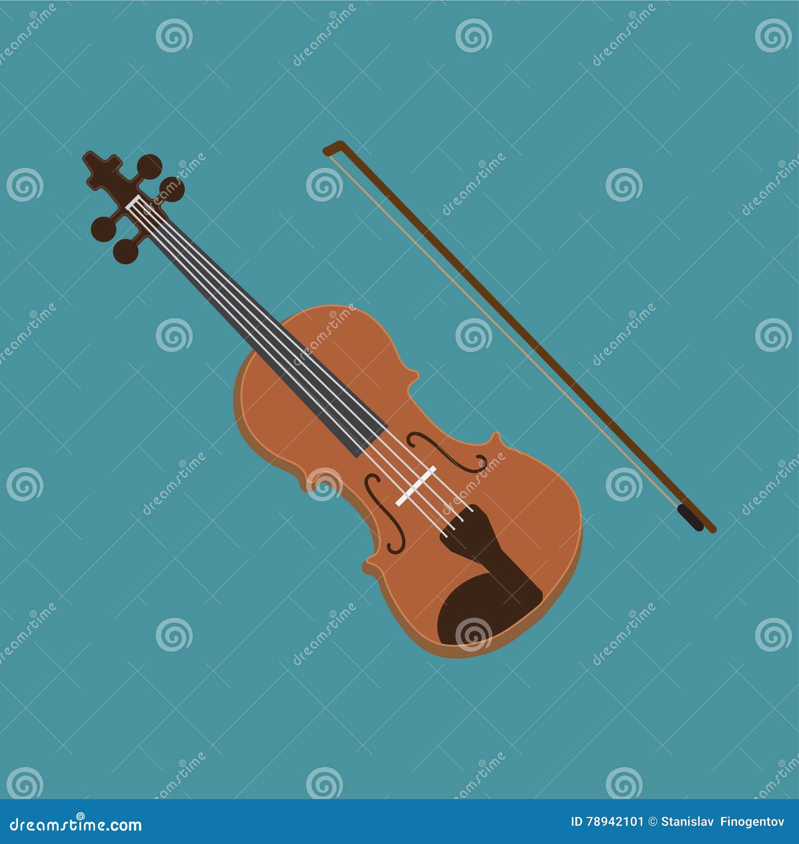 Violin Icon. Vector Illustration of the Musical Instrument. Flat Style ...