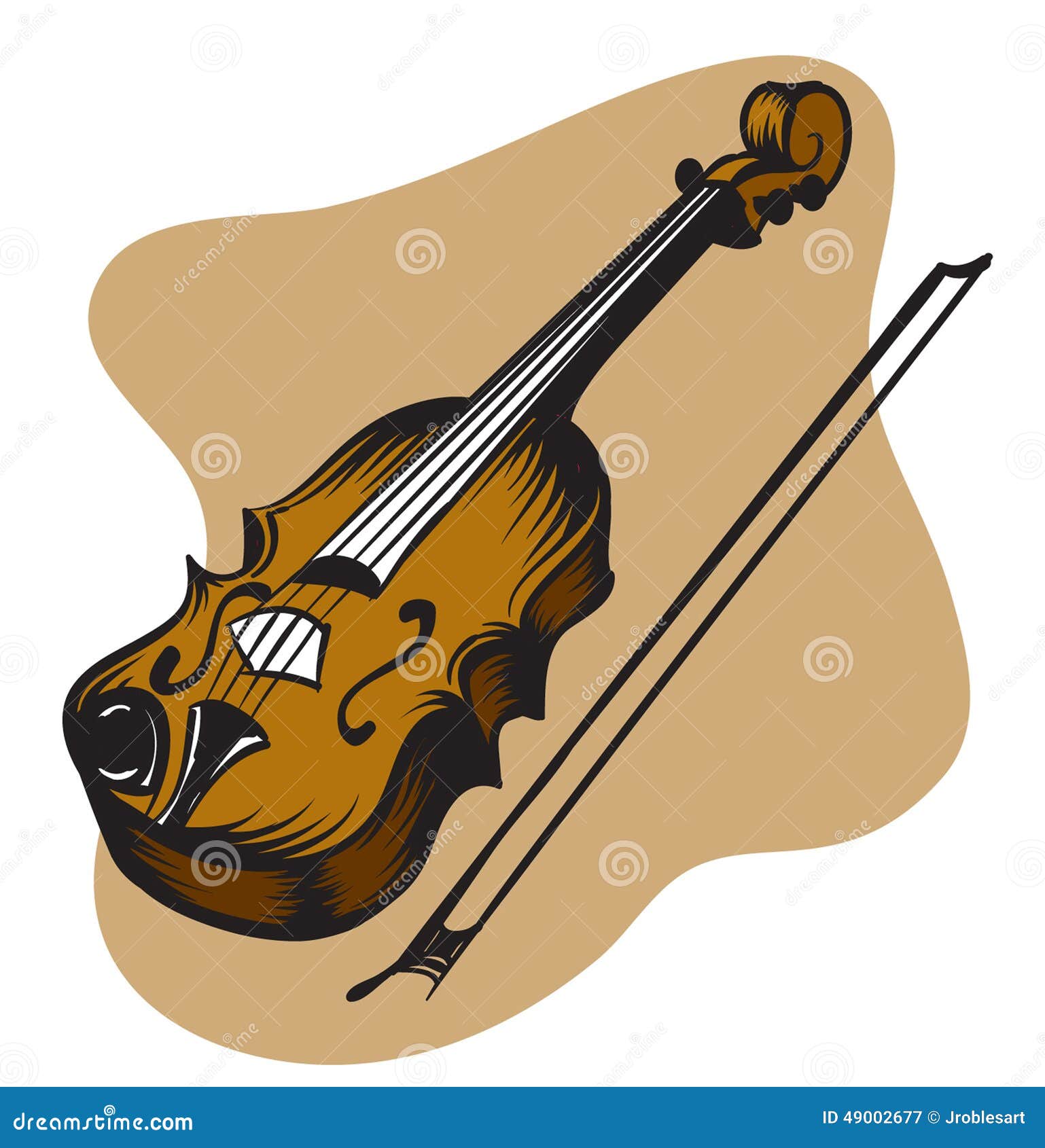Violin stock vector. Illustration of brown, harmony, background - 49002677