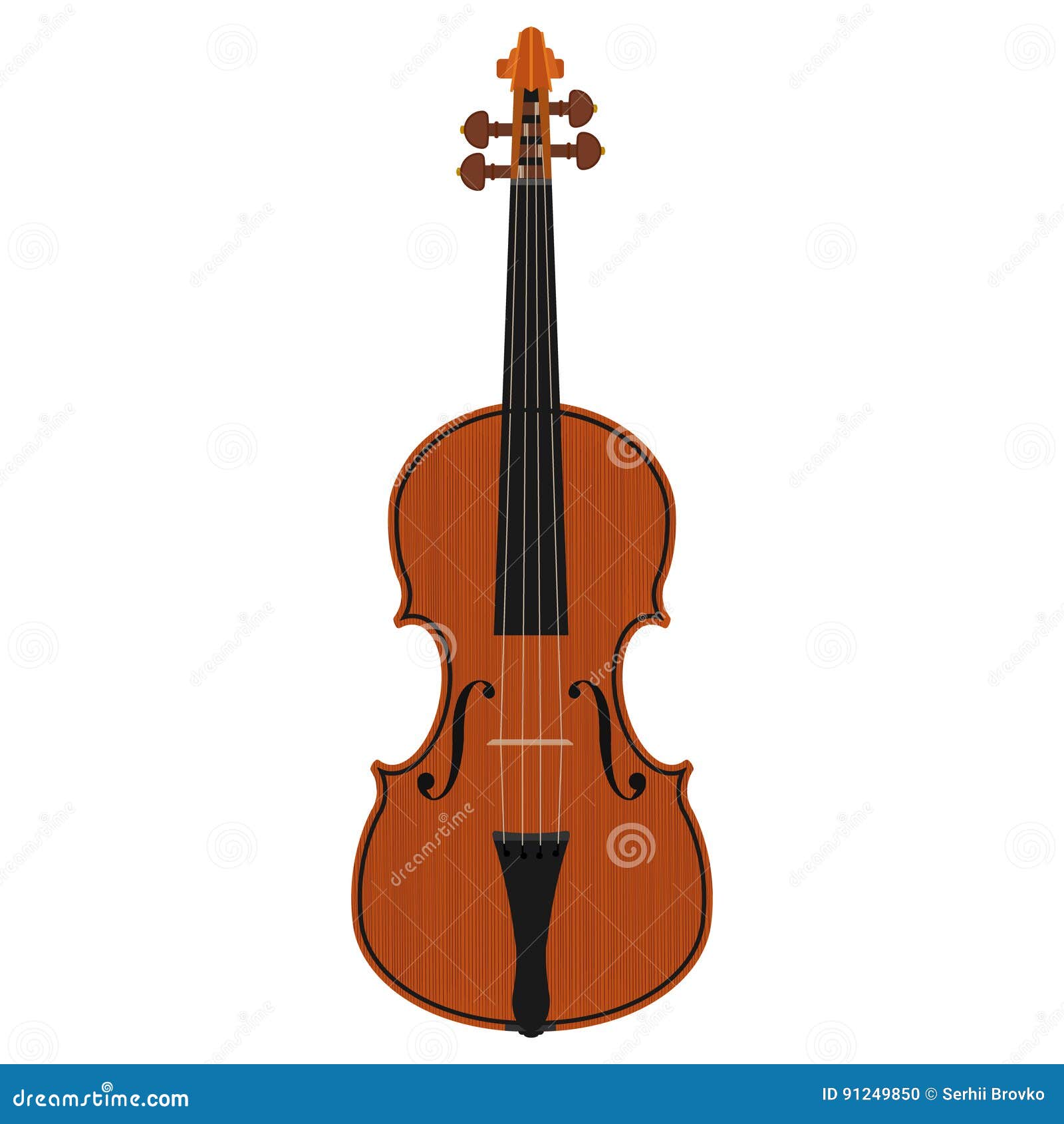 Violin stock vector. Illustration of classical, learning - 91249850