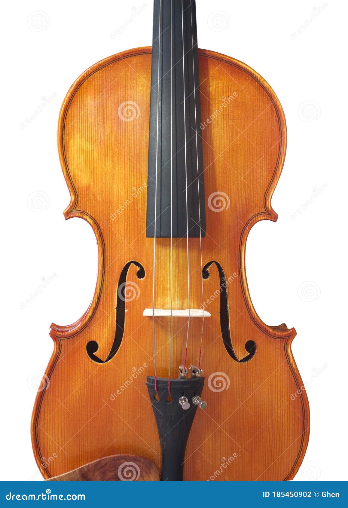Violin Isolated on White. Wooden Classical Musical Instrument Stock ...