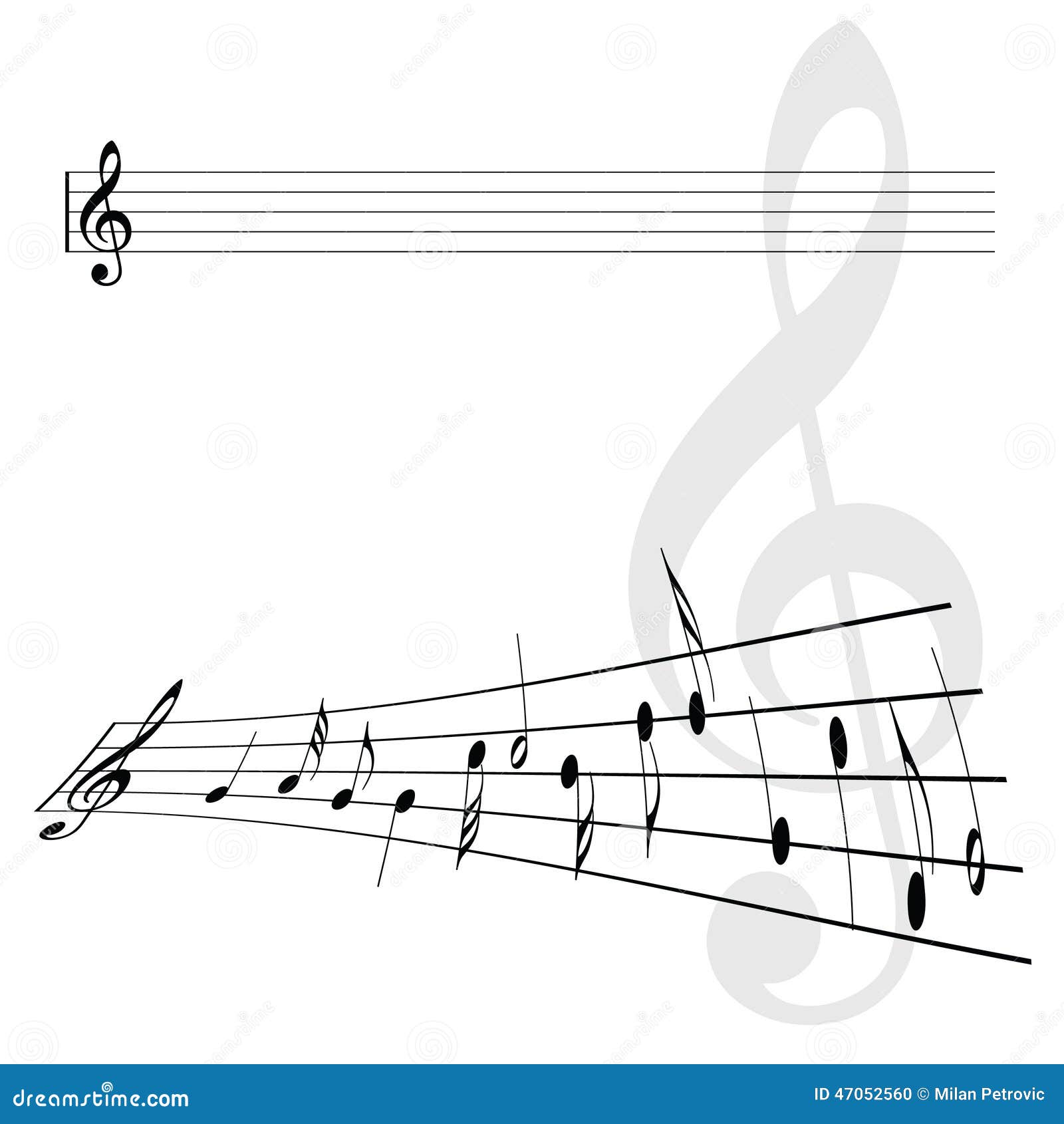 Violin Key and Notes Vector Illustration Stock Vector - Illustration of ...