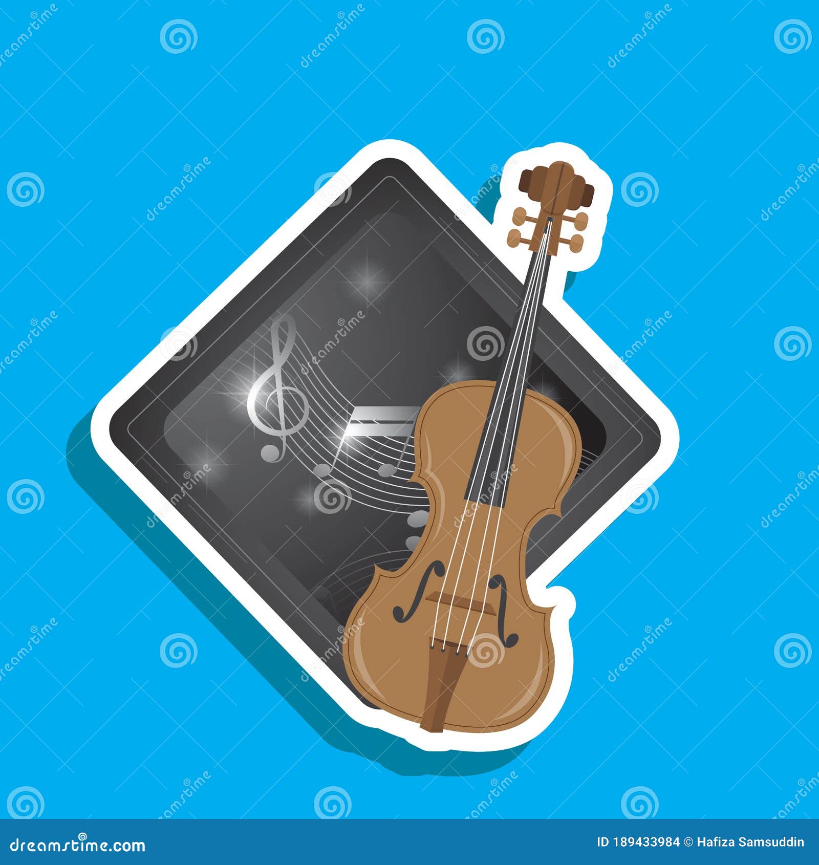 Violin Label. Vector Illustration Decorative Design Stock Vector ...
