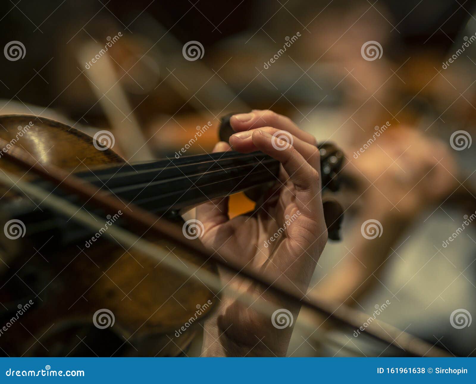 Violin in a Large Close-up - Side View - Background - Symphony ...
