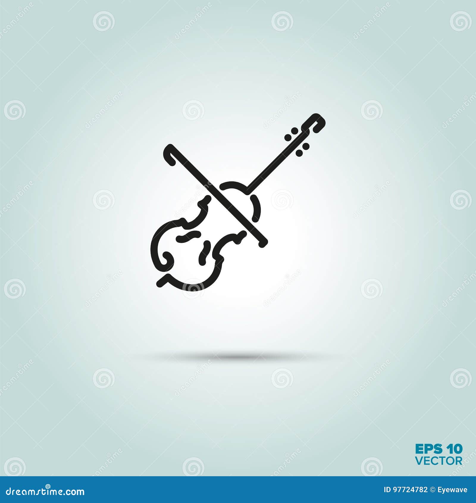 Violin line icon stock vector. Illustration of symbol - 97724782