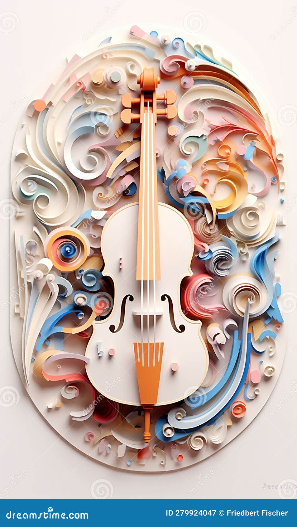 A Violin Made Out of Paper on a White Surface. Generative AI Image ...
