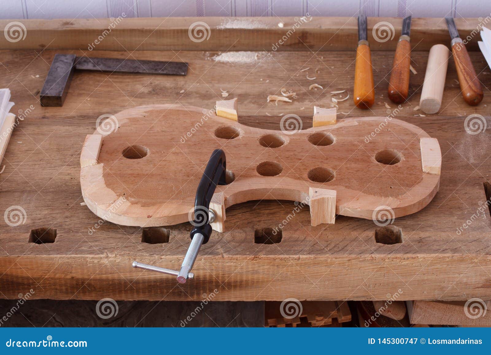 Violin Making Project, Making Corner Blocks Stock Image - Image of ...