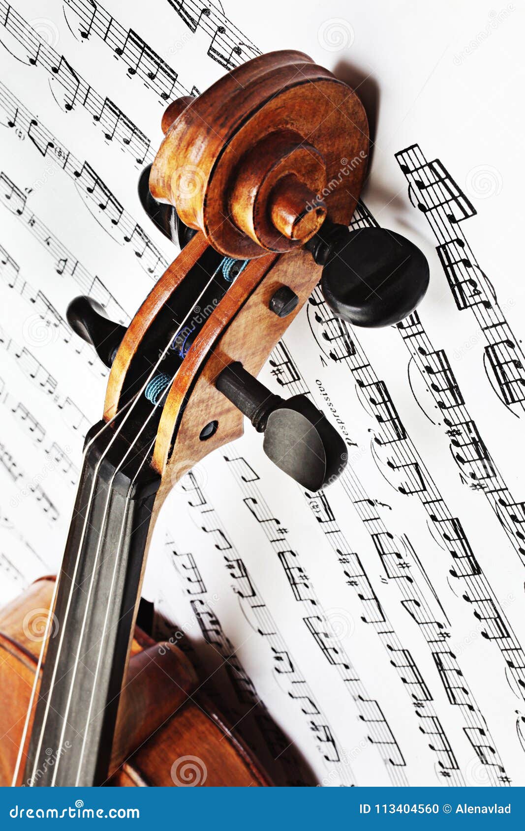 Violin with Music Sheet. Violin Notes. Stock Photo - Image of violinist ...