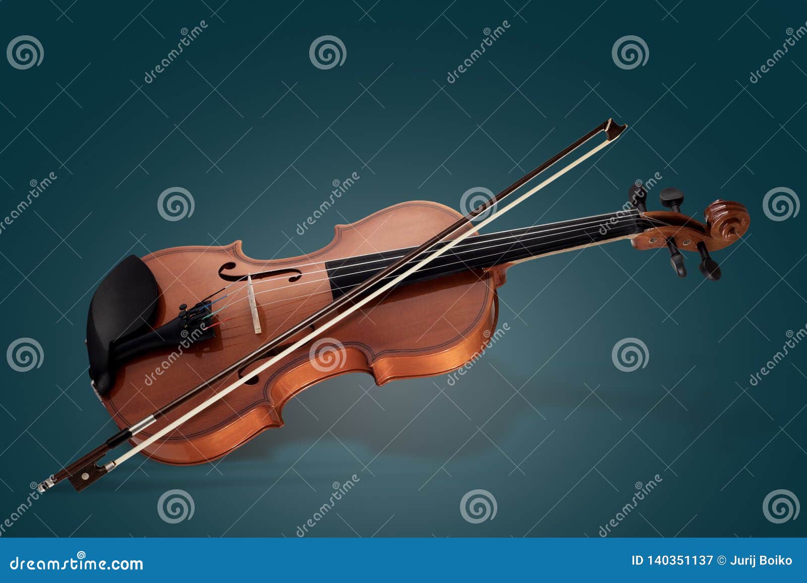 Violin Musical Instruments of Orchestra Closeup on Blue Stock Image ...