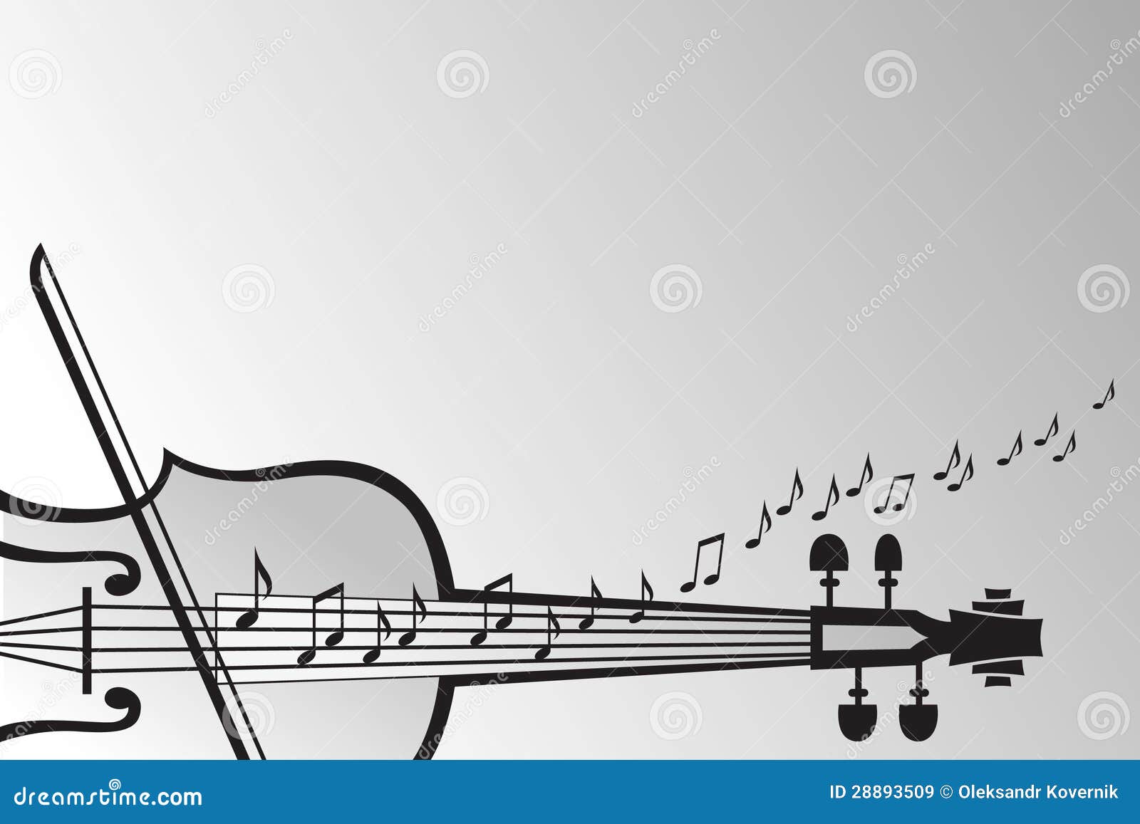 Violin and musical notes stock vector. Illustration of music - 28893509