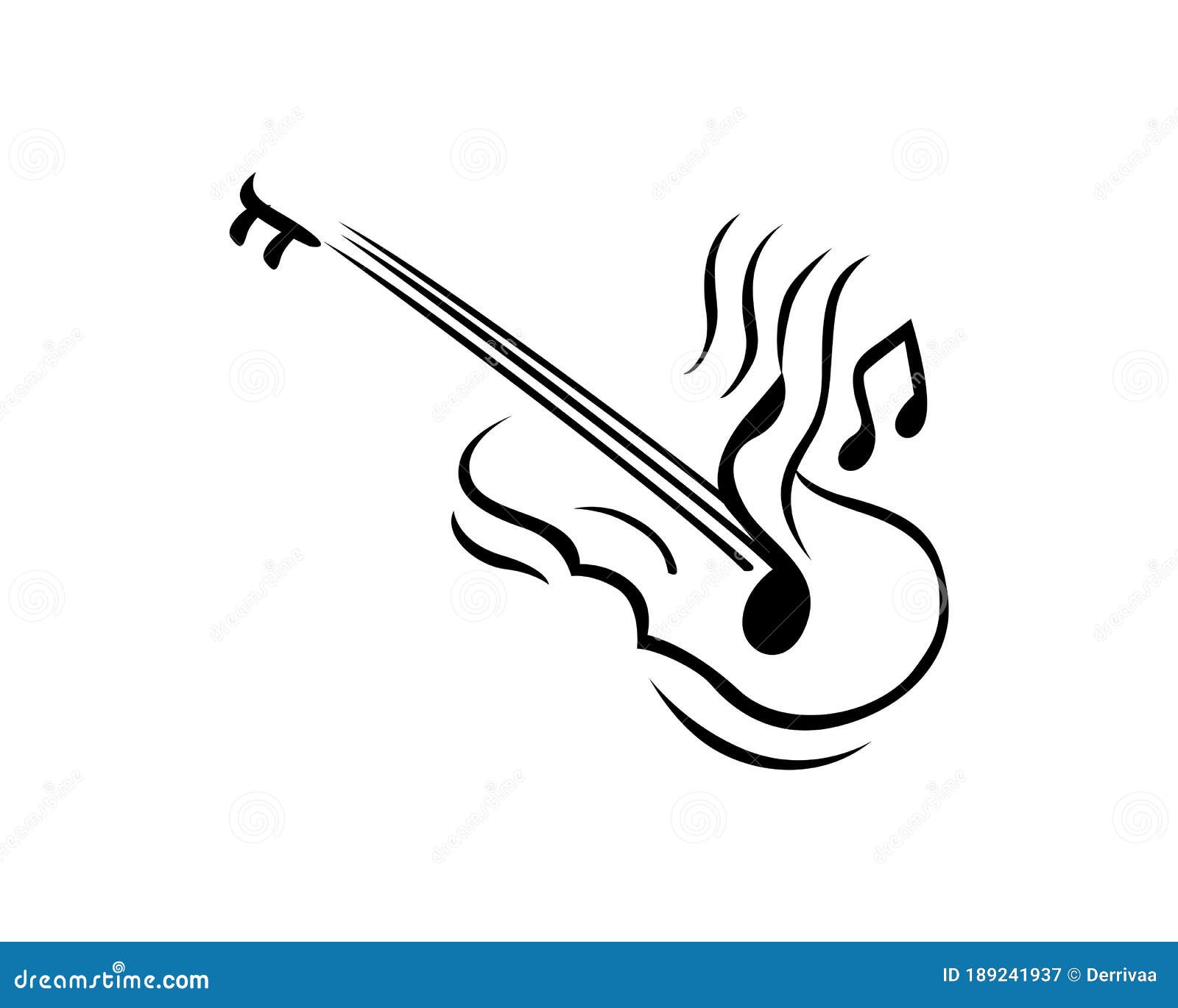 Violin with Musical Notes Symbol Stock Vector - Illustration of ...
