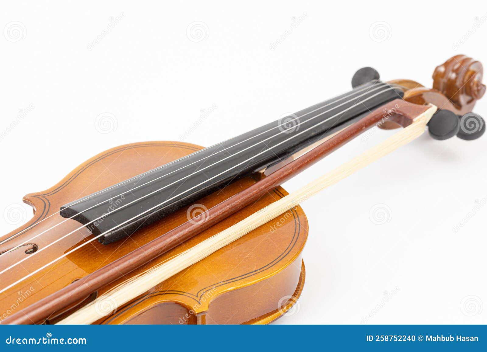 Violin Neck Isolated Above White Background Stock Photo - Image of ...