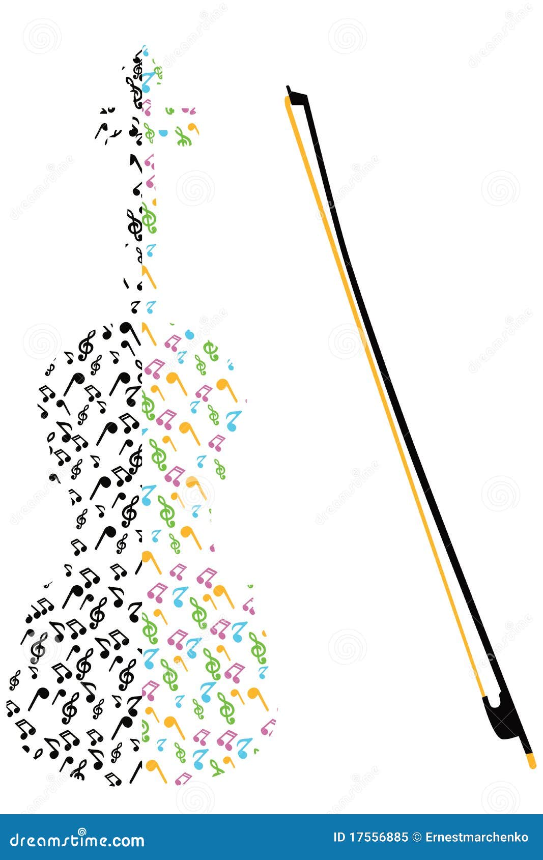 Violin notes of stock vector. Illustration of black, melody - 17556885