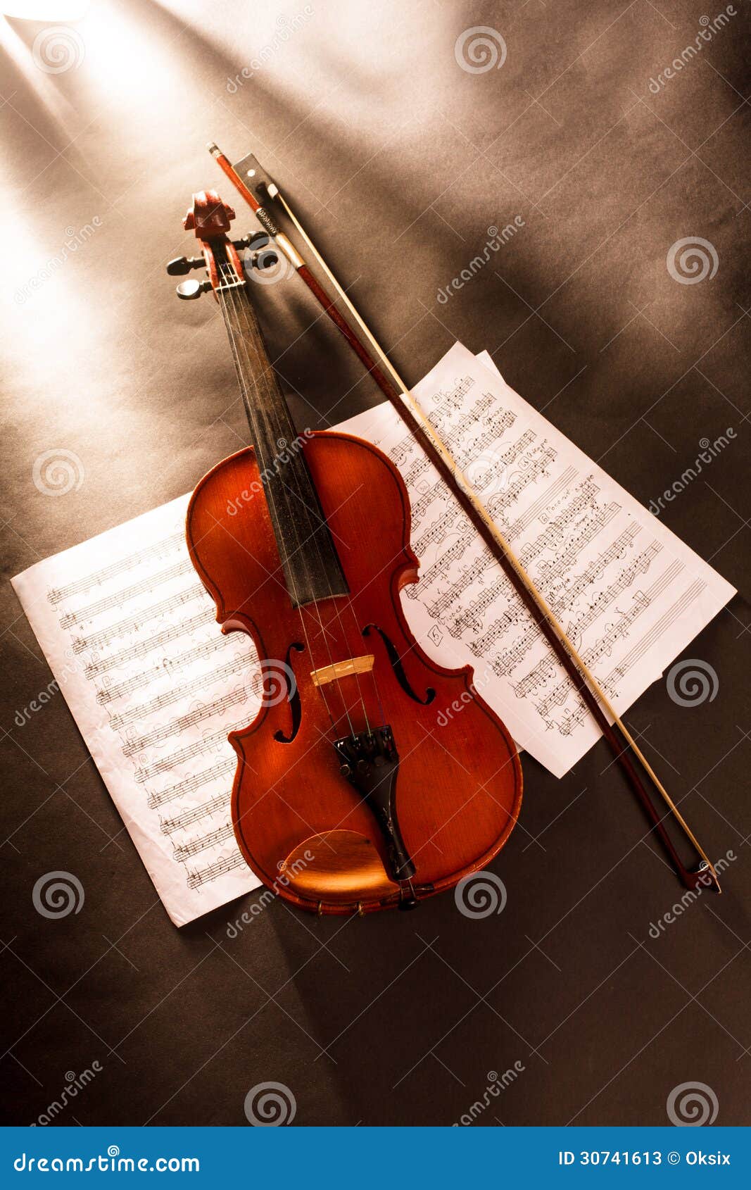 Violin and notes stock image. Image of closeup, artistic - 30741613