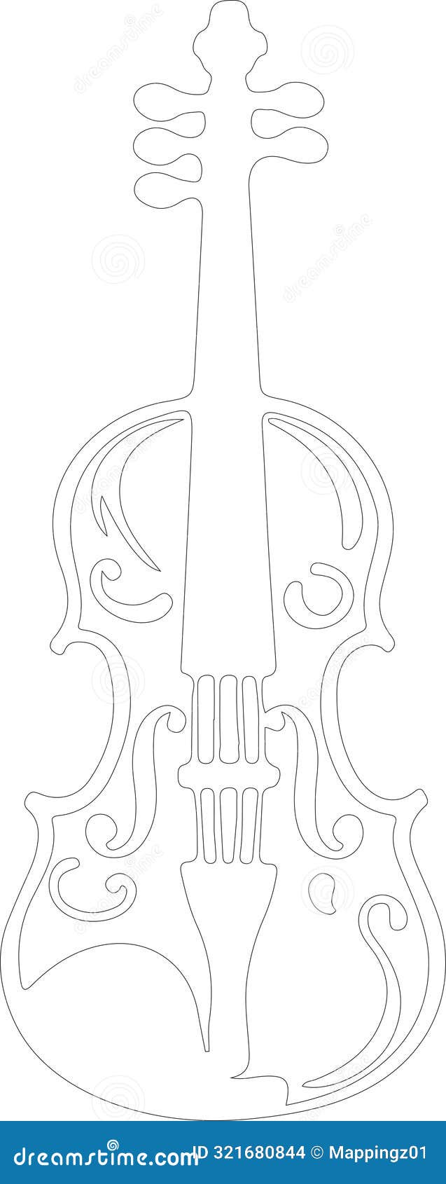 Violin Outline Silhouette Generative Ai Stock Vector - Illustration of ...