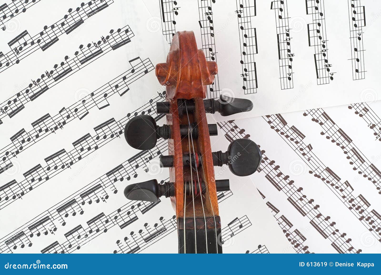 Violin Peg Box with Music stock image. Image of musician - 613619