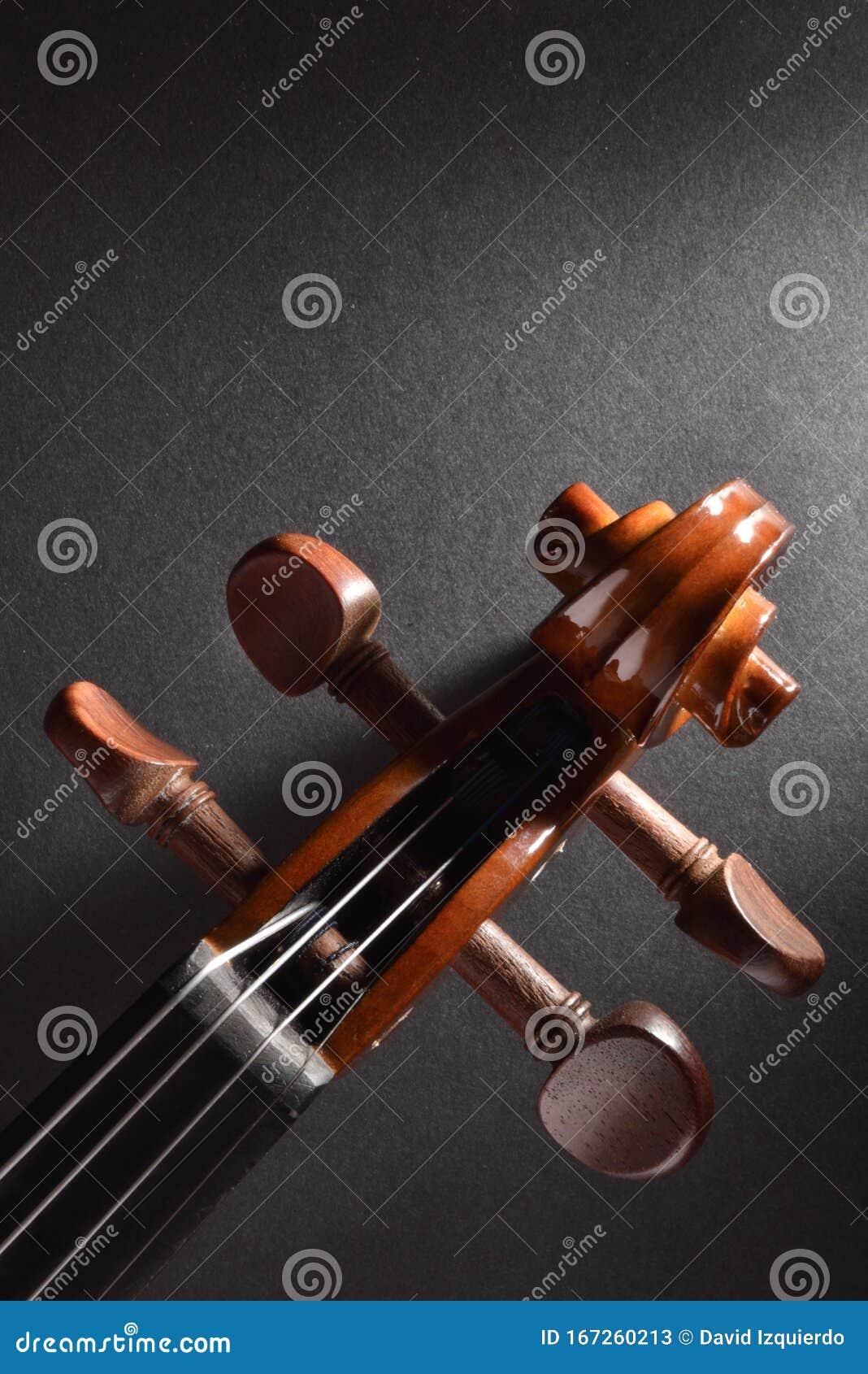 Violin Pegbox on Black Textured Table Top Vertical Stock Image - Image ...