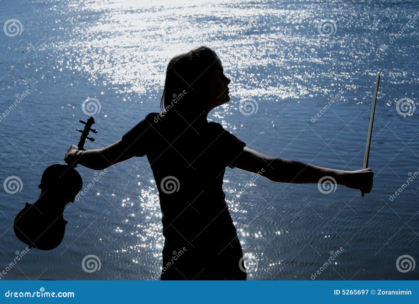 Violin player stock image. Image of active, lake, musical - 5265697
