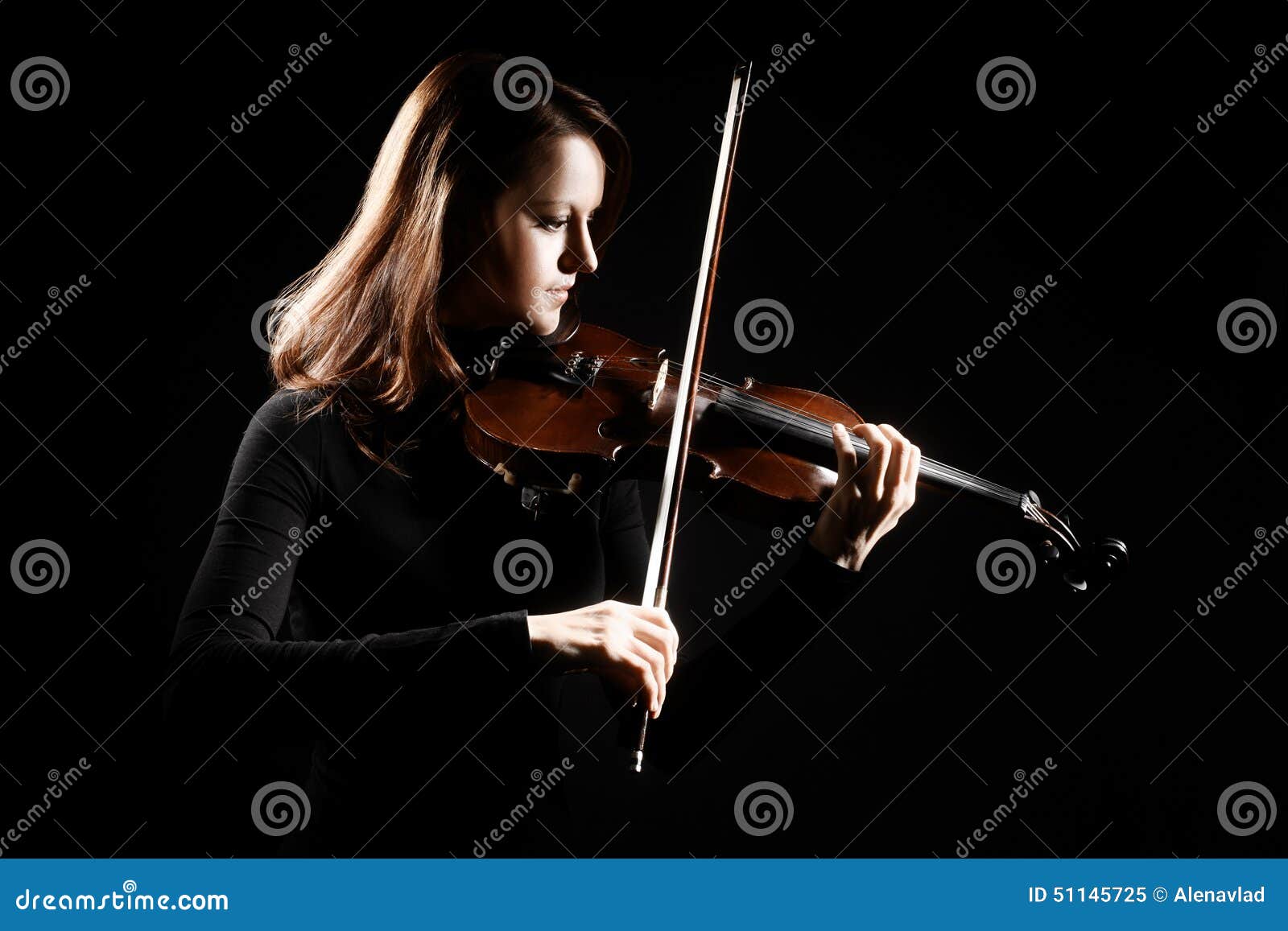 Violin Player Violinist Playing Stock Image - Image of dark, play: 51145725