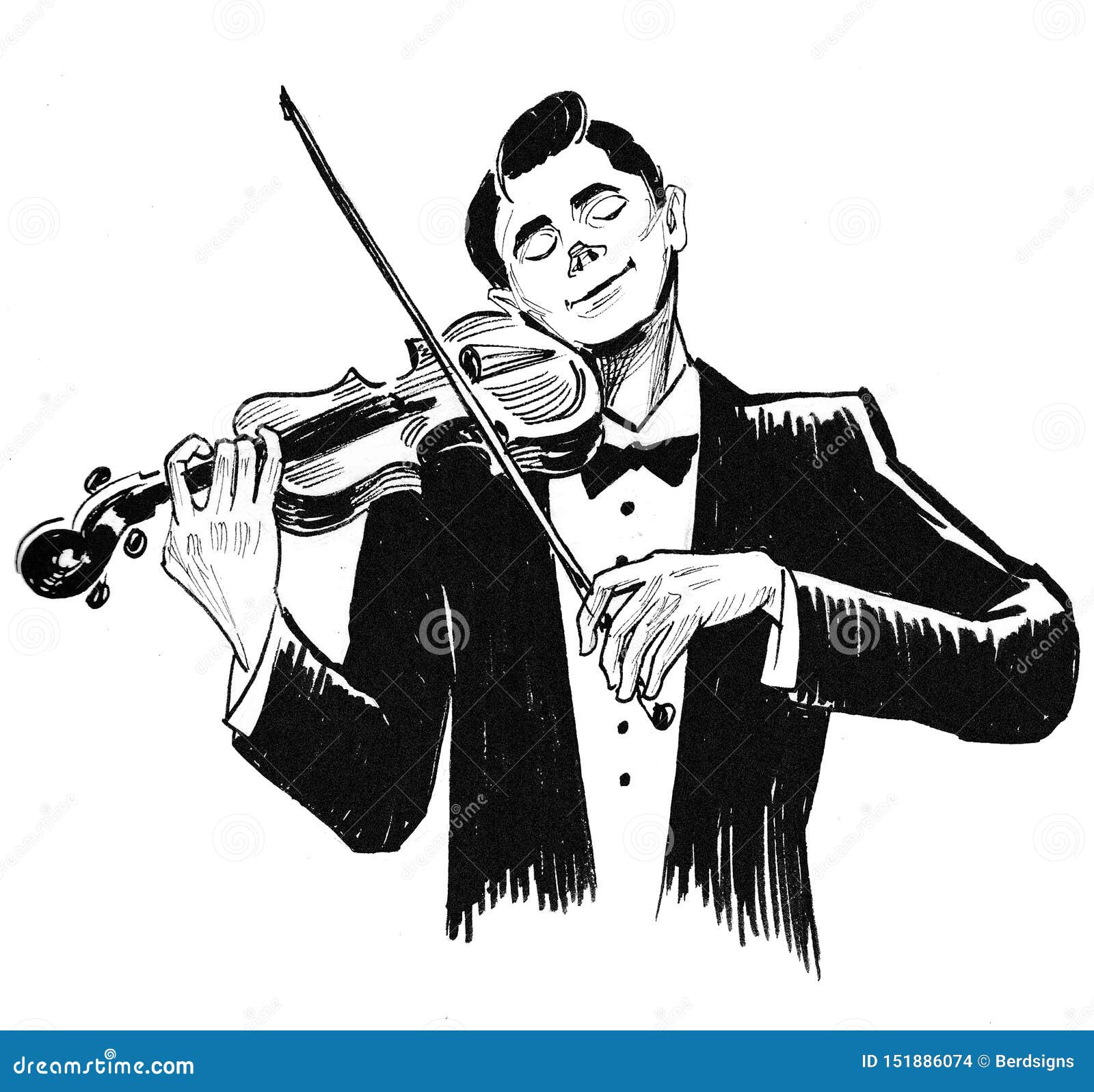 Violin player stock illustration. Illustration of male - 151886074