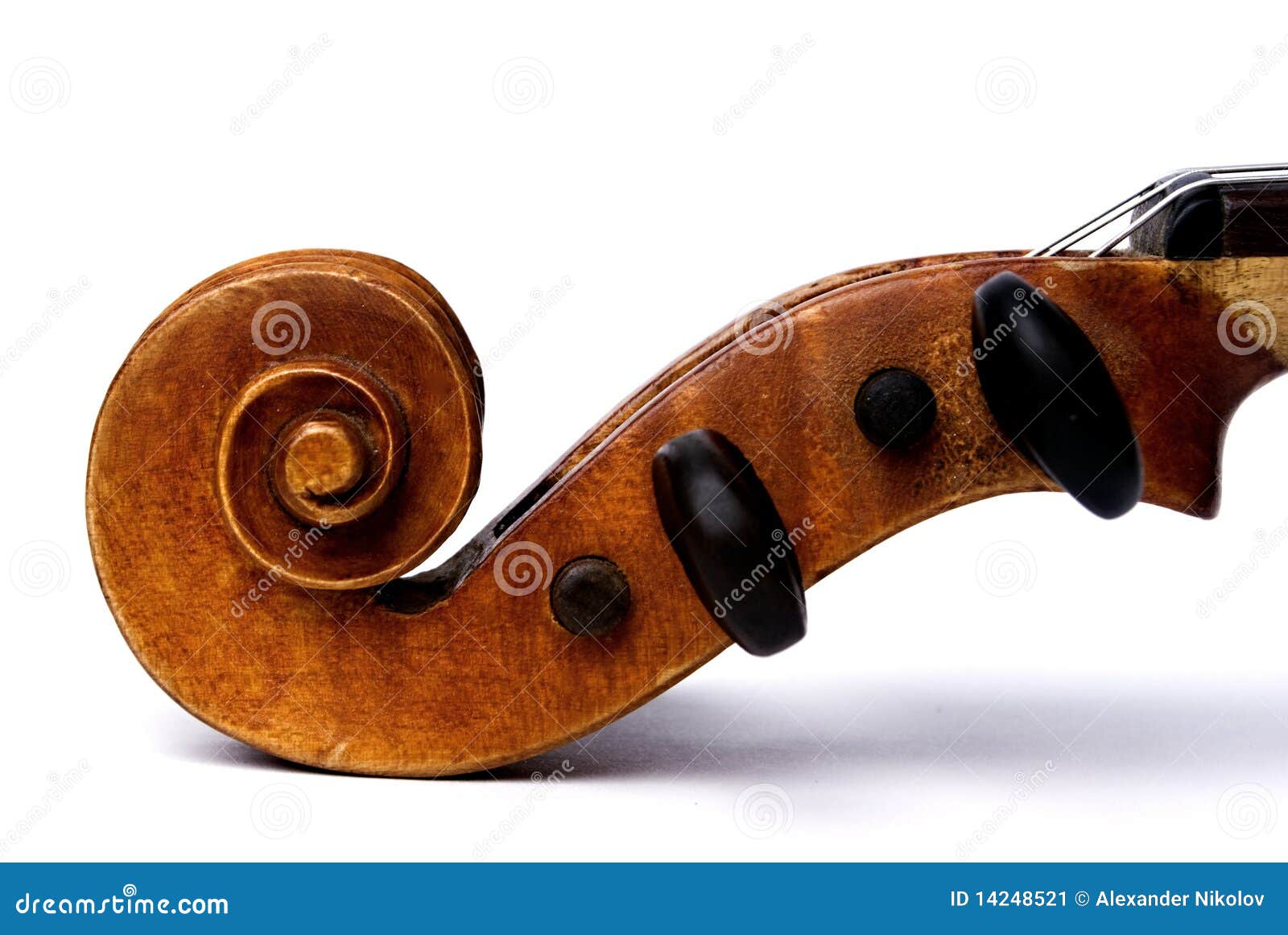 Violin scroll and pegbox stock image. Image of closeup - 14248521