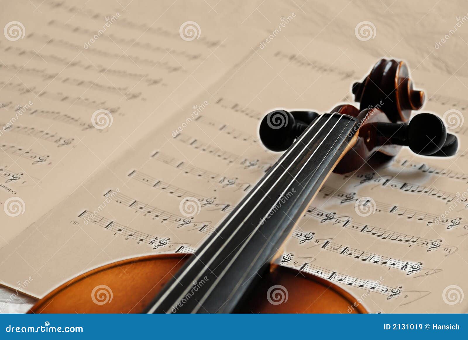 Violin on Sepia Music Paper Stock Image - Image of scroll, wooden: 2131019