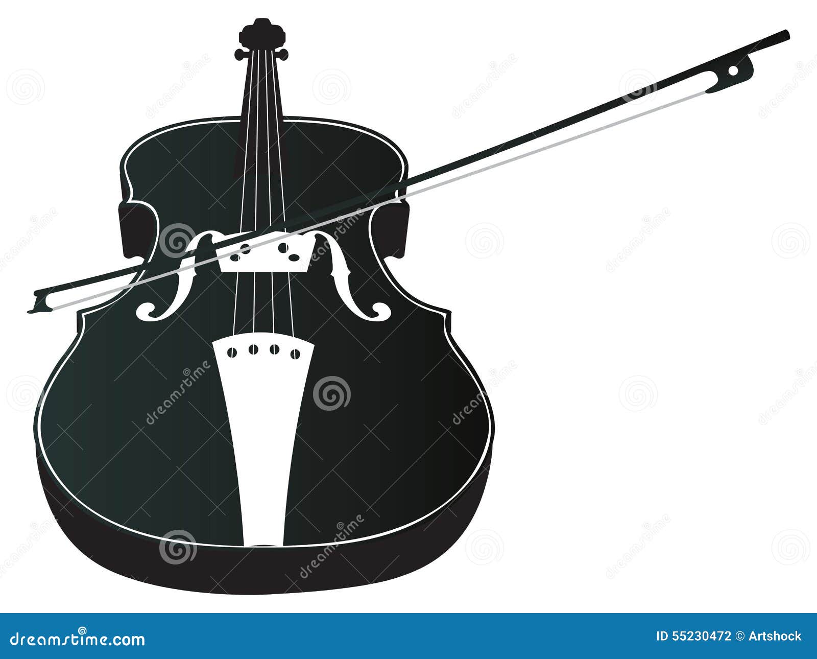 Fiddle Silhouette Outline Vector Illustration | CartoonDealer.com ...