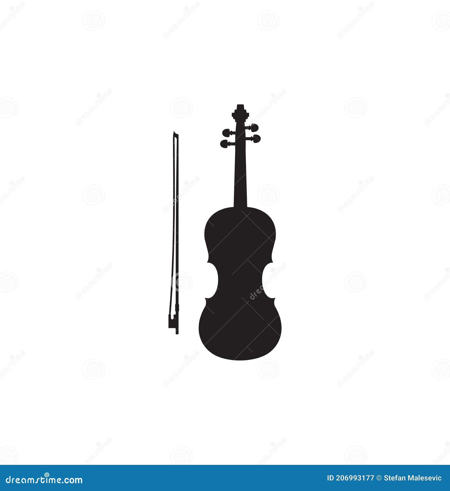 Violin silhouette stock vector. Illustration of design - 206993177