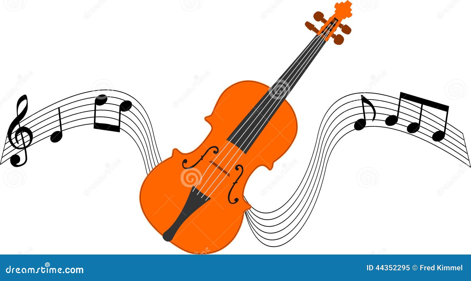 Violin and Stave stock vector. Illustration of acoustic - 44352295