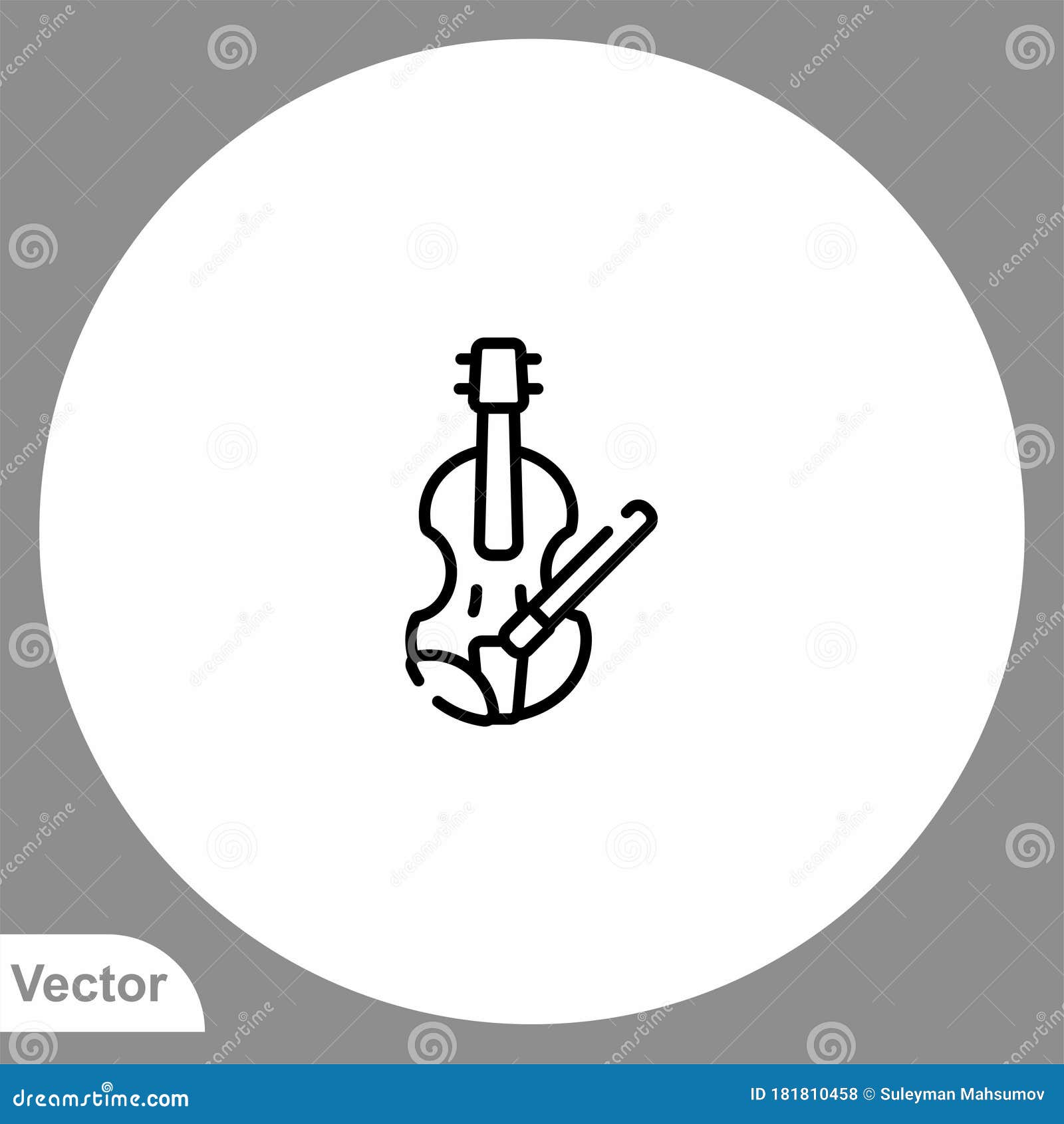 Violin Vector Icon Sign Symbol Stock Vector - Illustration of play ...