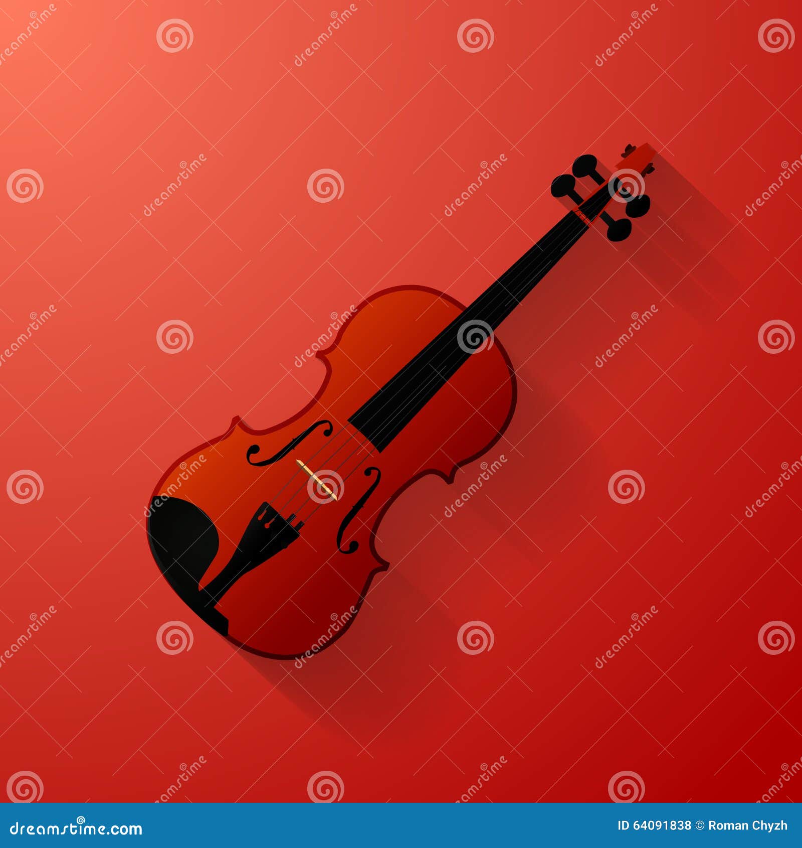 Violin vector illustration stock vector. Illustration of retro - 64091838