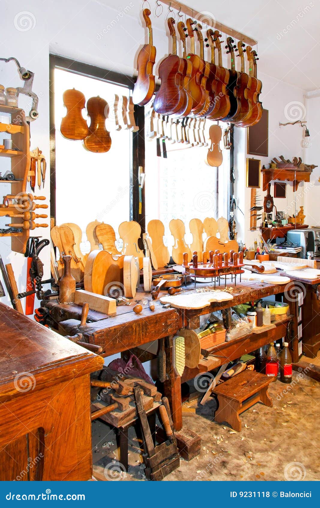 Violin workshop 2 stock photo. Image of indoors, press - 9231118