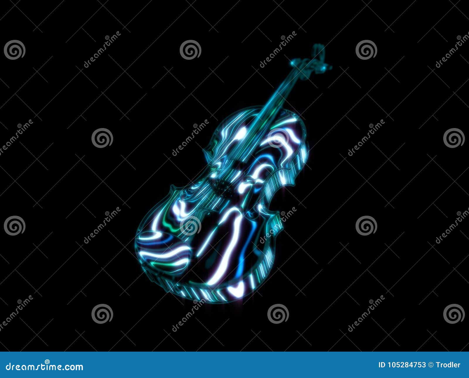 Violine Neon Glow Concept. 3d Render Stock Illustration - Illustration ...
