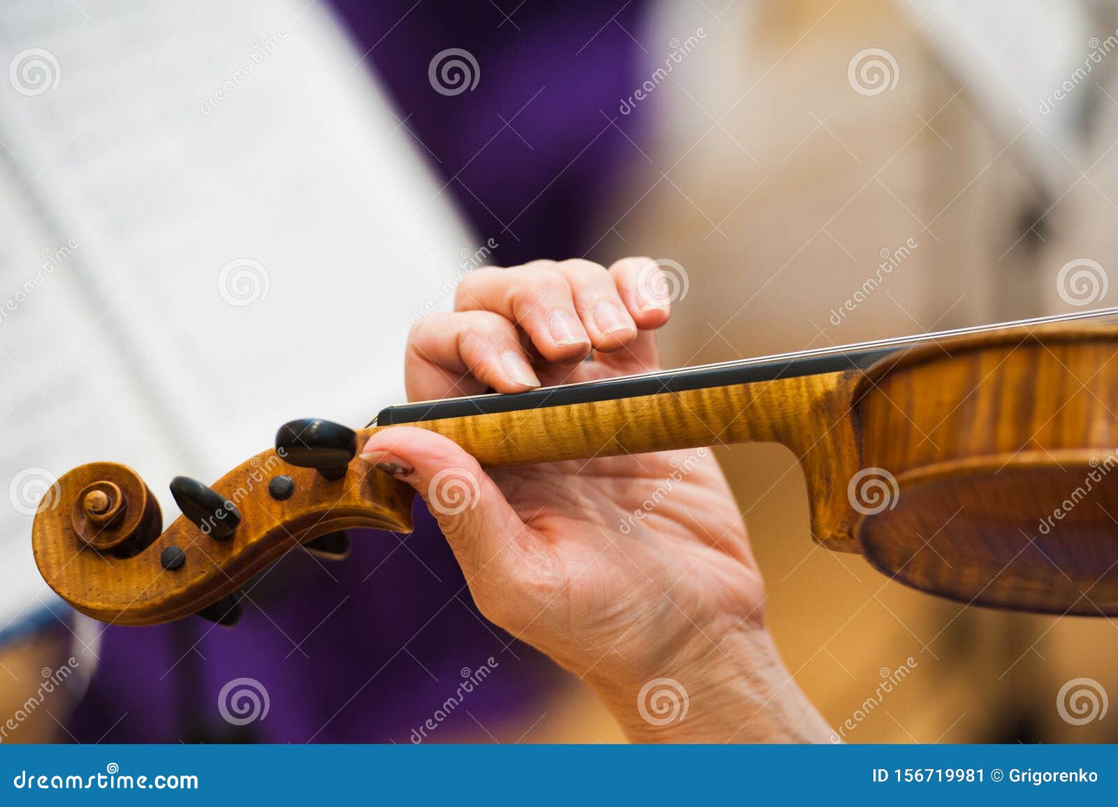 Violinist Playing Violin Close Up Stock Image - Image of string, play ...