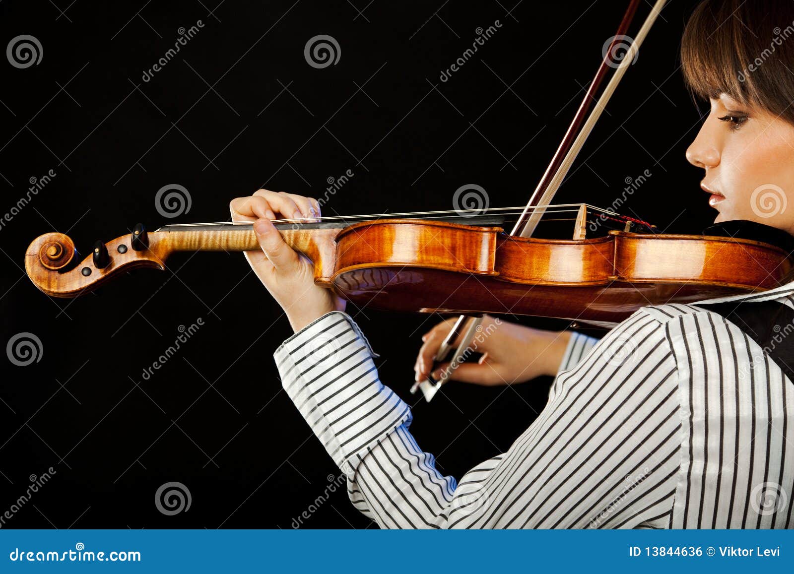 Violinist profile stock photo. Image of background, playing - 13844636