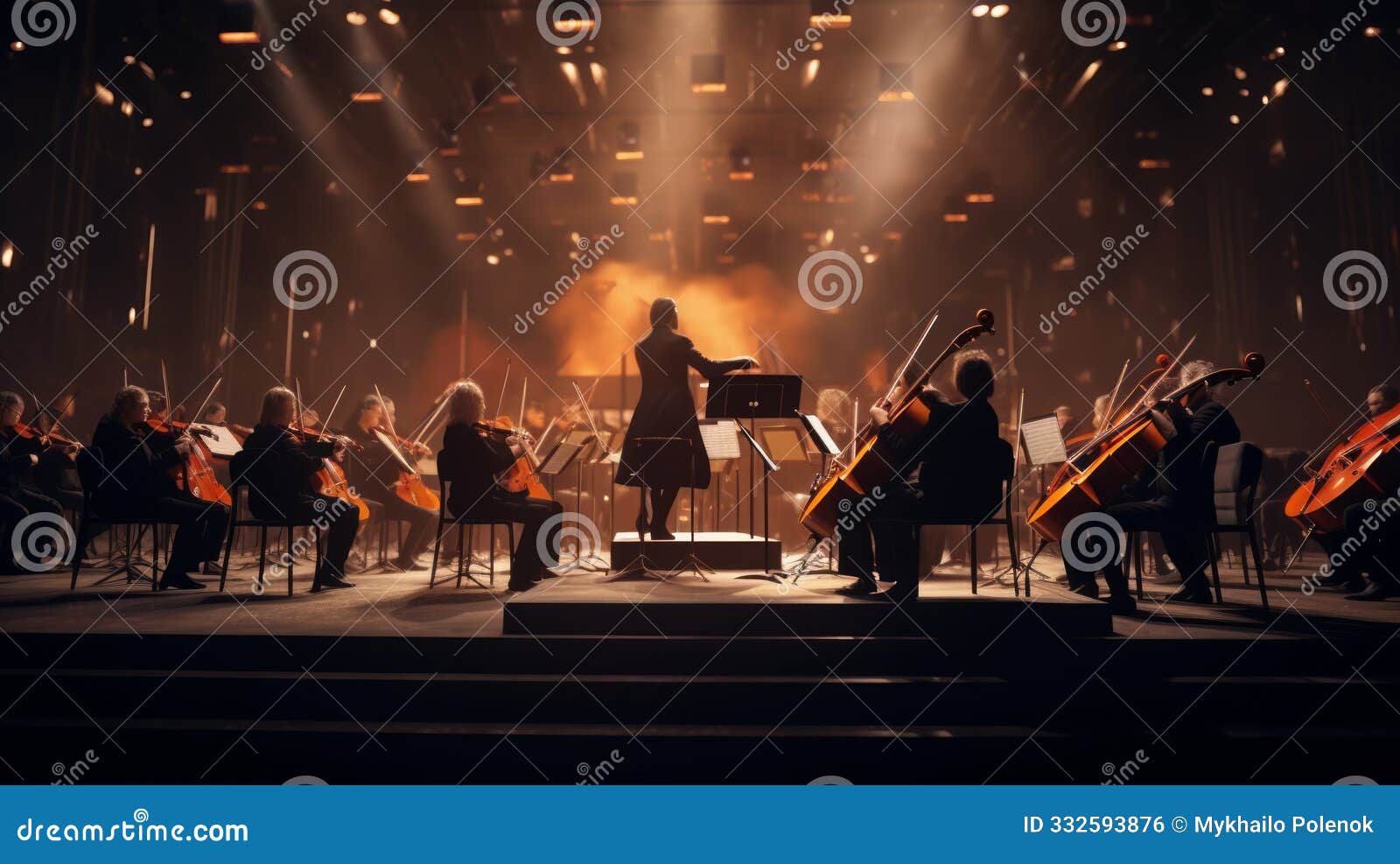 Violinists Performing in Classical Music Concert. Neural Network Ai ...