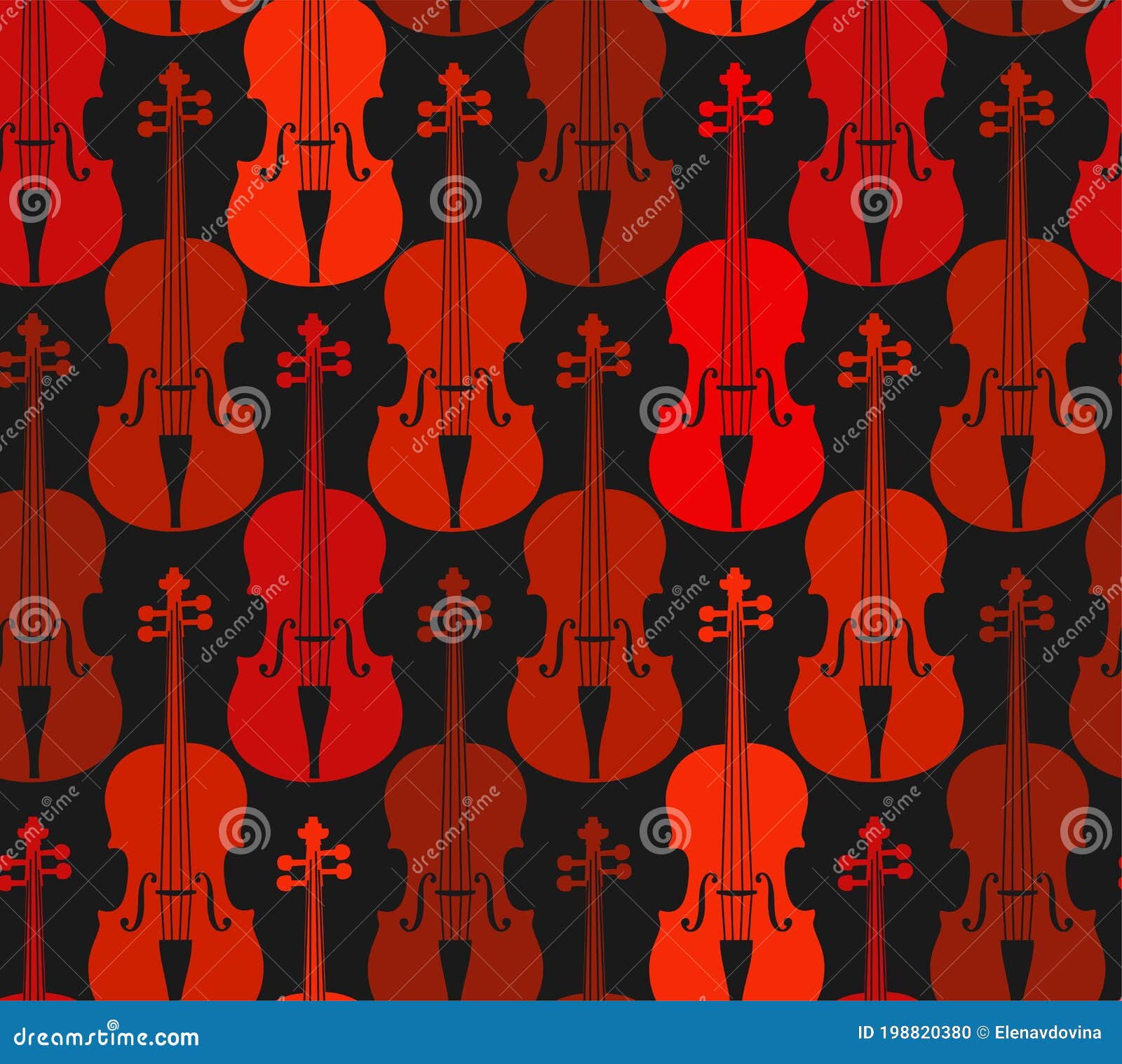 Violins, Red, Seamless Pattern. Stock Vector - Illustration of music ...
