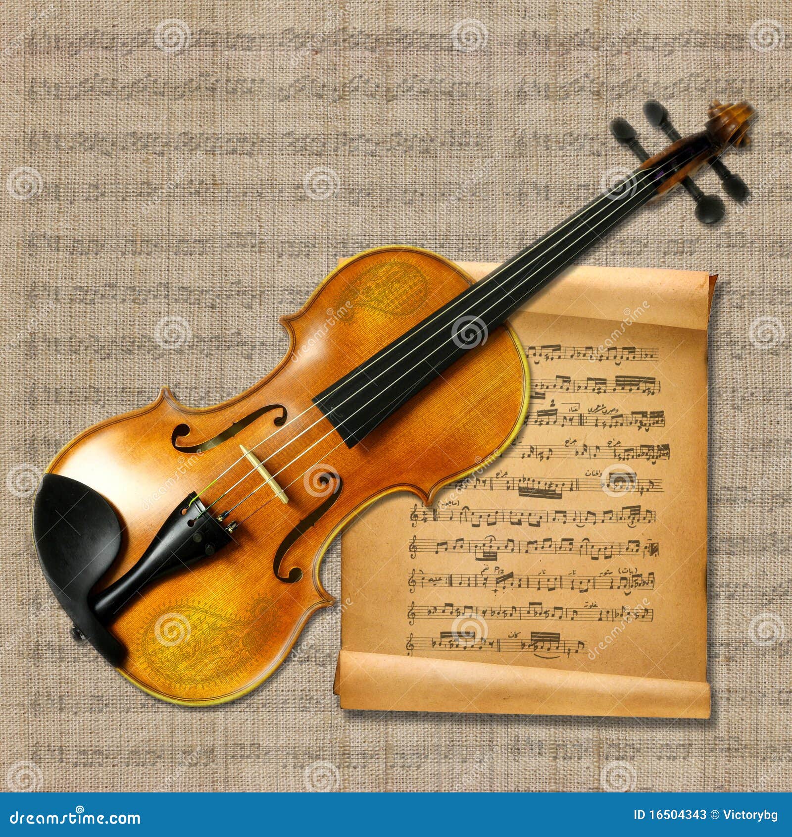 Violon Avec Des Notes De Musique Image stock - Image du noir, brun ...