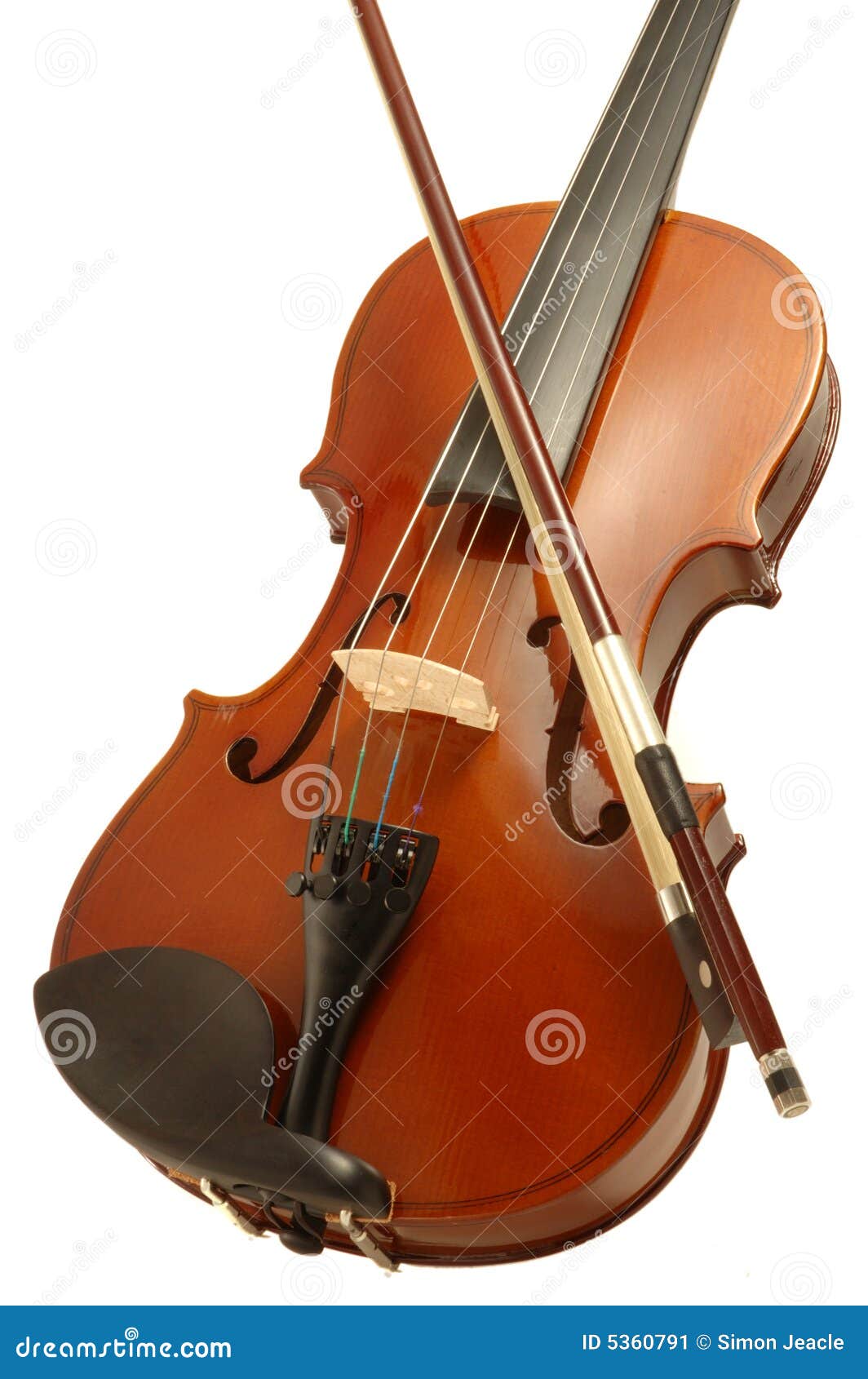 Viool en Boog stock afbeelding. Image of instrument, geluiden - 5360791