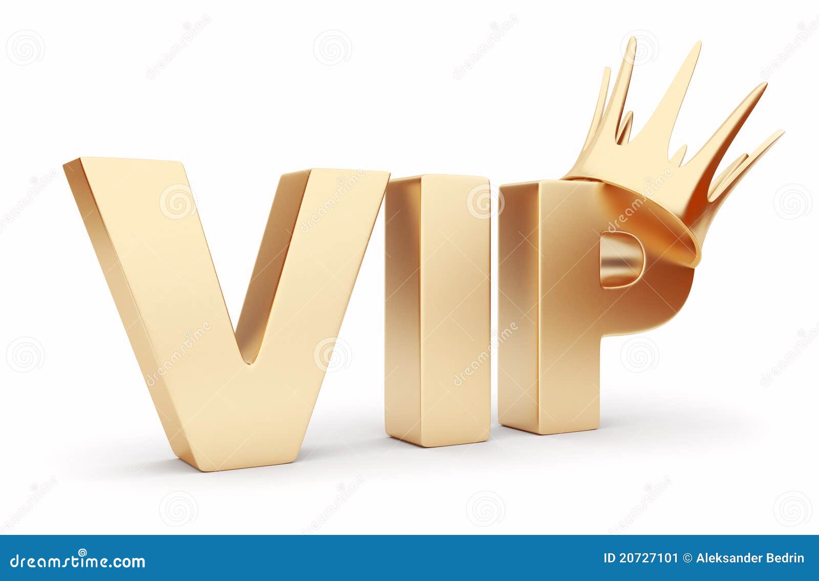 VIP 3D Text with Crown. Isolated on White Stock Illustration ...